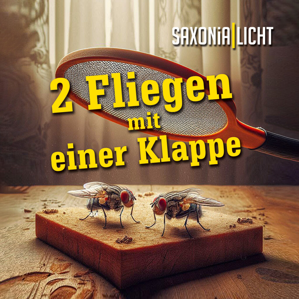 Zwei Fliegen mit einer Klappe Zwei Fliegen mit einer Klappe